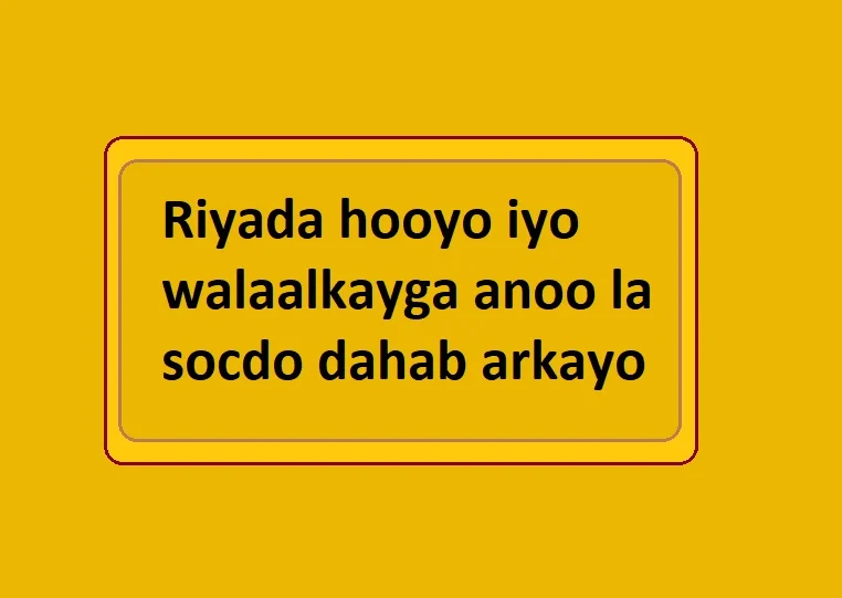 Riyada hooyo iyo walaalkayga anoo la socdo dahab arkayo